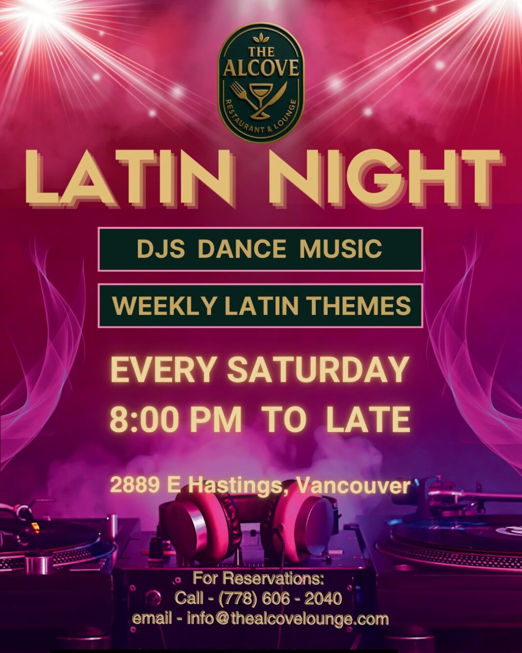 Latin Saturday Nights at the Alcove - GO Latin Dance